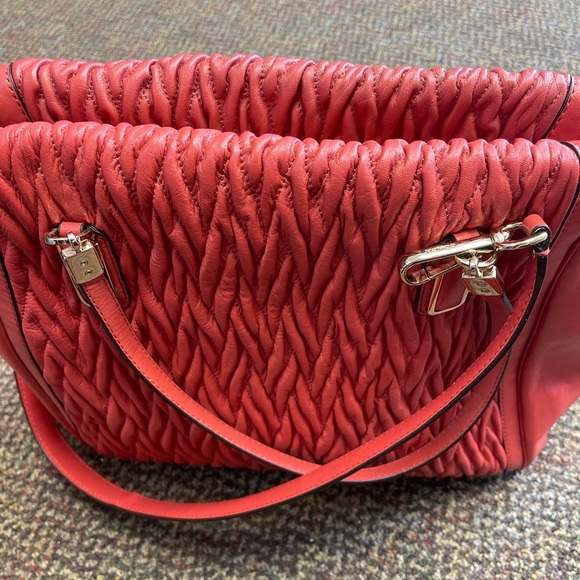 Coach | Bags | Coach Madison 25984 Leather Vermillion Liver Orange Bag ...